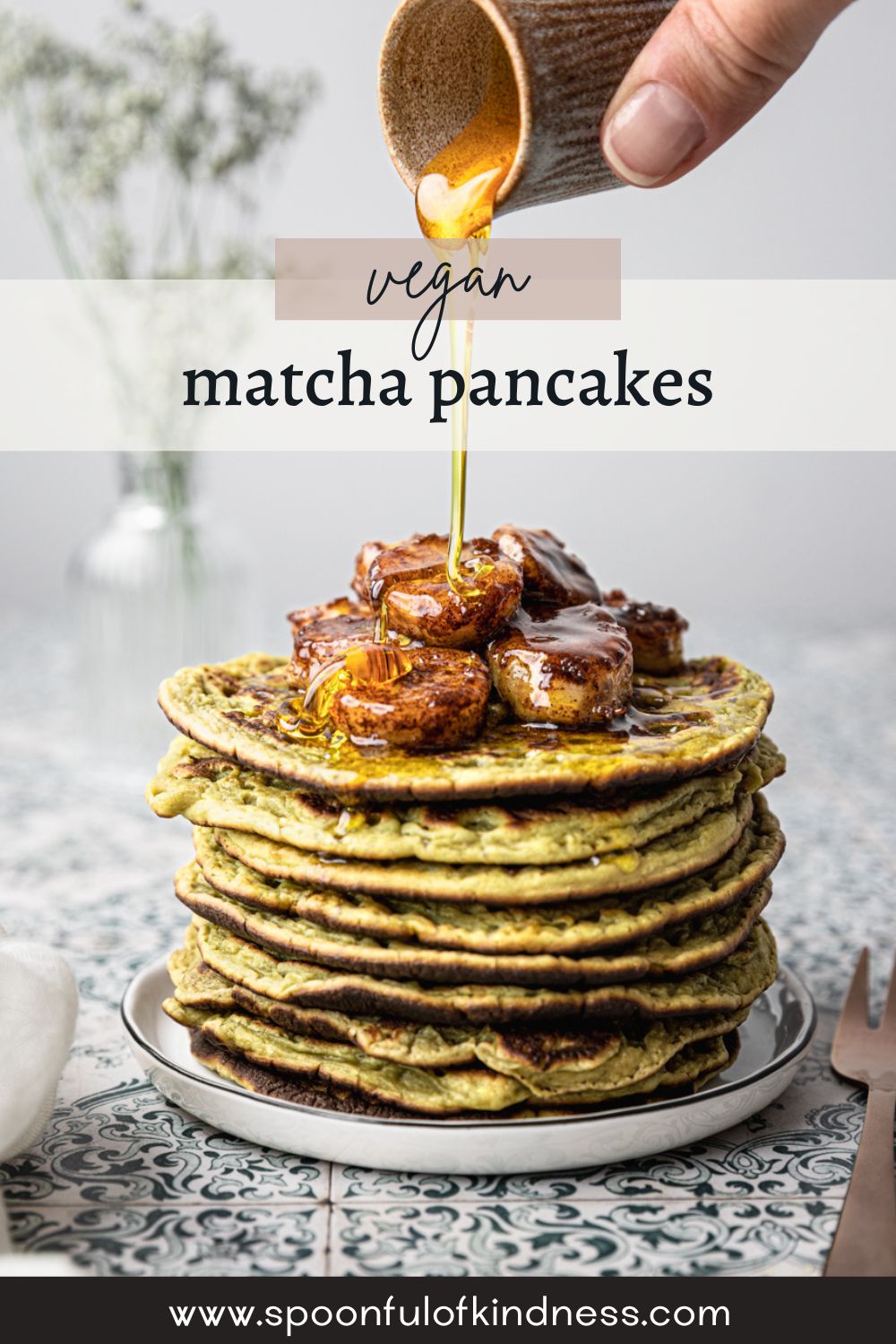 Vegan Matcha Pancakes - Spoonful of Kindness
